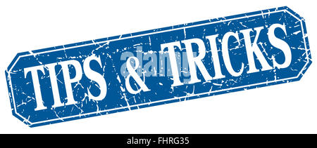 tips and tricks square blue grunge vintage isolated label Stock Photo ...