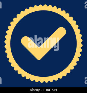 Yes flat yellow color round stamp icon Stock Photo - Alamy