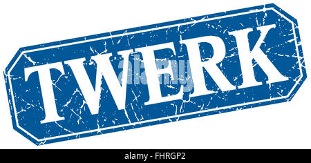 twerk square blue grunge vintage isolated label Stock Photo - Alamy