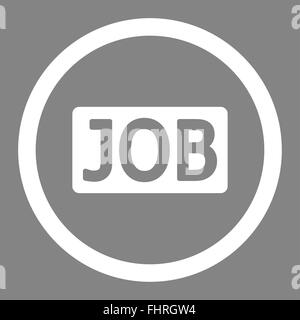 Job flat white color rounded vector icon Stock Photo - Alamy