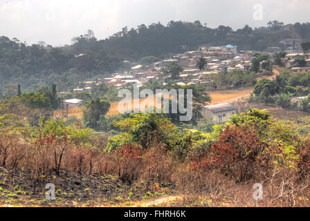 Beautiful landscape in the mountains in Amedzofe in the Volta Region ...