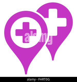 Hospital Map Markers Icon Stock Photo - Alamy