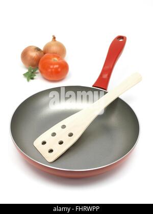 A frying pan on a kitchen bench Stock Photo - Alamy