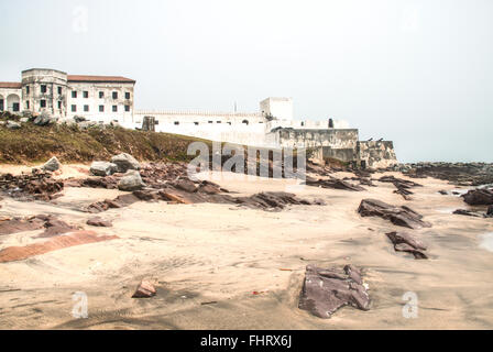 Elmina Slave Castle on the west coast of Ghana where slaves were held ...
