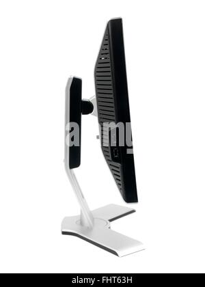 view of lcd (liquid crystal) computer monitor isolated on white ...