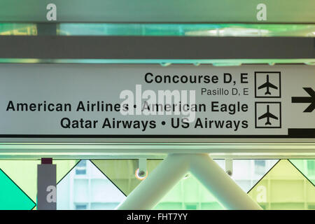 signs to Concourse D and E at Miami International Airport (MIA Stock ...