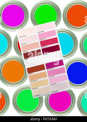 A color paint chart showing modern colors Stock Photo - Alamy