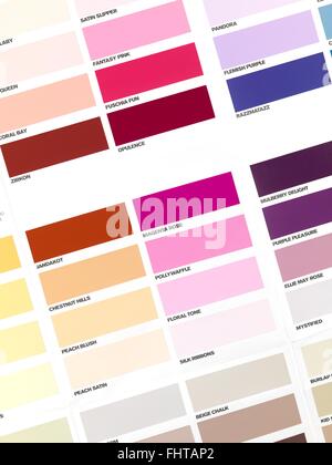 A color paint chart showing modern colors Stock Photo - Alamy