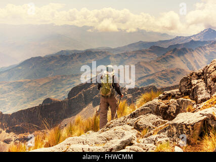 Hike in Bolivia Stock Photo - Alamy