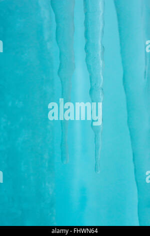 Backlit translucent ice in The Curtains ice formation in Pictured Rocks ...