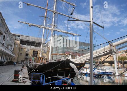 Genoa (Italy), Galata museum of the sea, reconstruction of an ancient ...