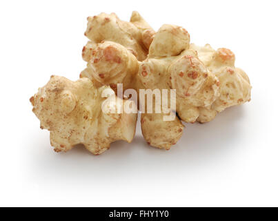 Jerusalem artichoke isolated on white background. Top view. Flat lay ...