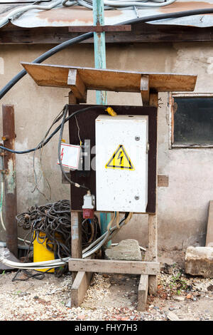 Temporary electrical panel and an electric meter for the work being ...