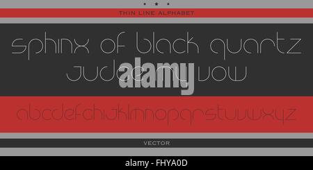 thin line style alphabet letters and numbers. vector, fashion font type ...