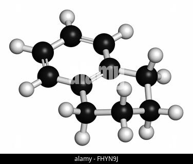 Tetralin solvent molecule. Atoms are represented as spheres and are ...