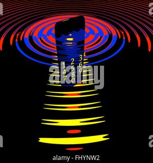 Mobile phone and transmitter waves Stock Photo - Alamy