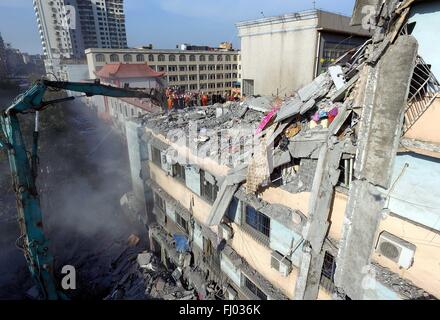 Pingxiang, China's Jiangxi Province. 27th Feb, 2016. Rescuers work at ...