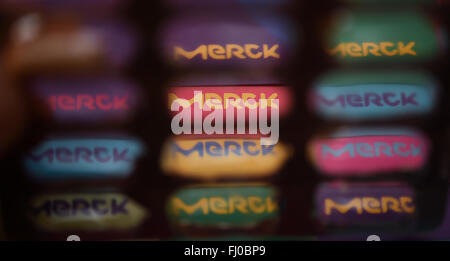 ILLUSTRATION - Merck logos featuring its new corporate design in ...