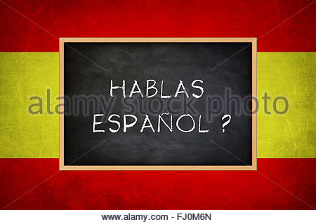 Chalkboard - Hablas Espanol Stock Photo: 74424804 - Alamy
