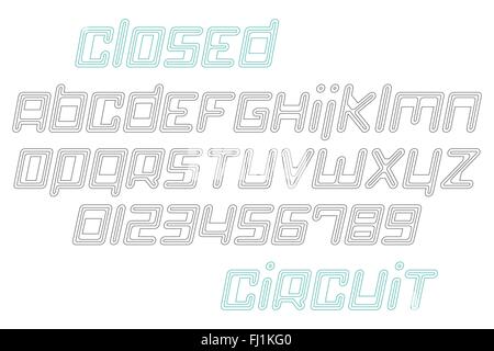 regular and slanted style alphabet letters and numbers. vector font ...
