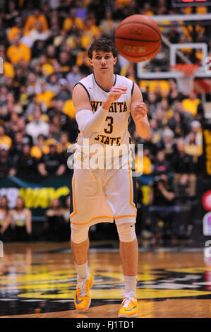 Wichita State guard Evan Wessel (3) as Wichita State played Indiana ...