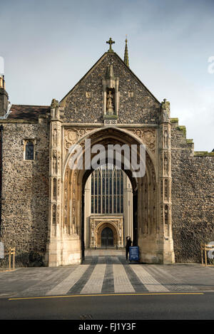 Norwich, Erpingham Gate and Cathedral Spire, Norfolk, England, UK ...