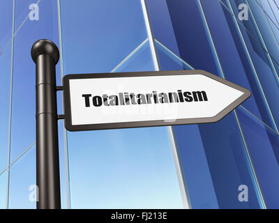 Politics concept: sign Totalitarianism on Building background Stock ...