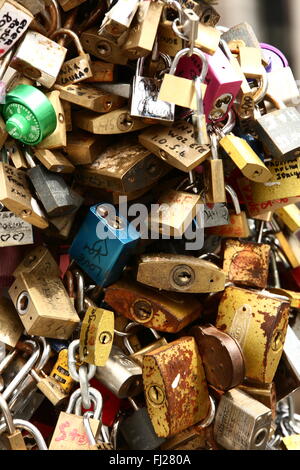 Padlock on a bridge in Amsterdam Stock Photo - Alamy