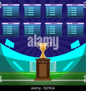 Soccer Champions Scoreboard Template on Blue Backdrop. Sports ...