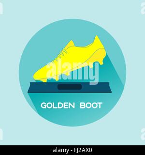 Golden Boot Sports Prize. Soccer Championship Symbols. Flat Design ...