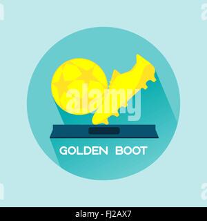 Golden Boot Sports Prize. Soccer Championship Symbols. Flat Design ...