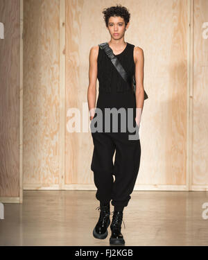 Model Dilone walks on the runway during the Anna Sui Fashion Show at ...