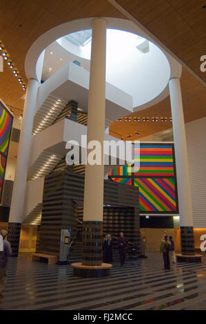 The architecture of the lobby in the San Franciso Museum of Modern Art ...