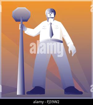 police officer with stop sign Stock Vector Image & Art - Alamy