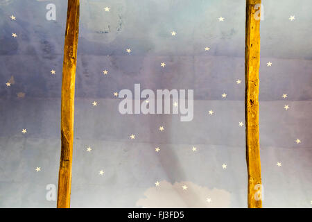 Ceiling of a medieval church showing a painted celestial design Stock ...