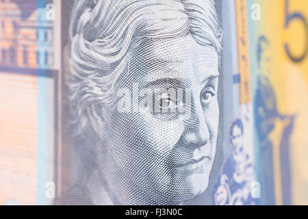 Close Up $50 Banknote Australian Money With Edith Cowan Stock Photo - Alamy