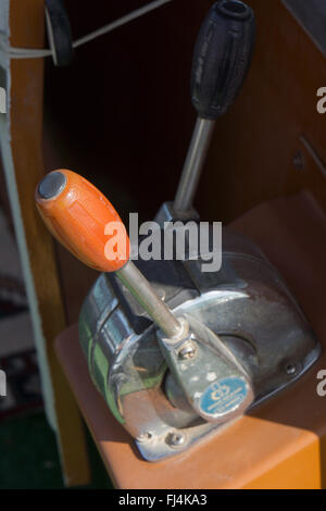 Boat throttle lever Stock Photo - Alamy