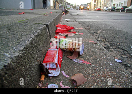 waste of fireworks in the streets, Germany Stock Photo - Alamy