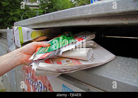 Paper Bank recycling containers Stock Photo - Alamy
