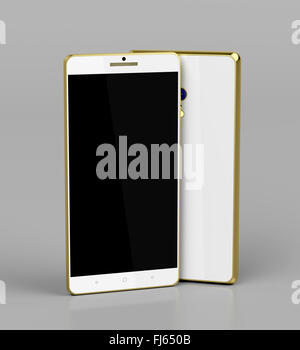 Smartphones with golden frame Stock Photo - Alamy