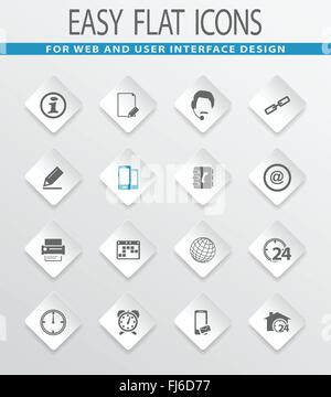 Email contact icons set. At symbol in circles and squares. Vector ...