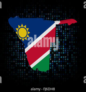 Namibia map flag on hex code illustration Stock Photo - Alamy