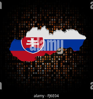 Slovakia map flag on hex code illustration Stock Photo - Alamy