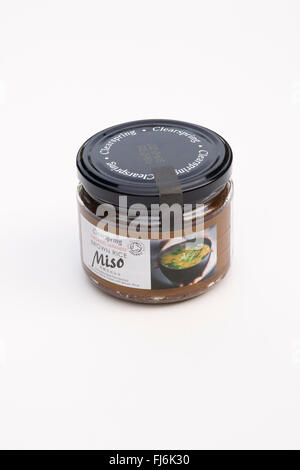 Miso seasoning on a white background Stock Photo - Alamy