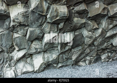 vik beach in icleand with hexagonal basalt rock formations Stock Photo ...
