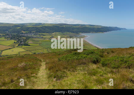 Coast Path on Bossington Hill above Porlock Bay, Exmoor, Somerset ...