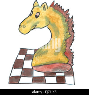 Knight chess piece cartoon illustration Stock Photo - Alamy