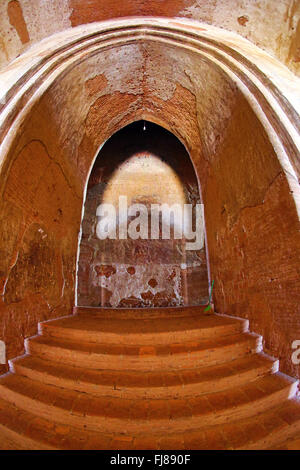 Shadows and light inside the passages of Dhammayangyi Temple Pagoda in ...