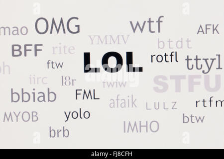 Word cloud of commonly used internet slang highlighting OMG - USA Stock ...