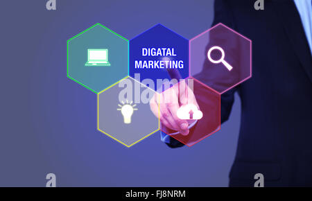 Interactive digital marketing channels illustration Stock Photo - Alamy
